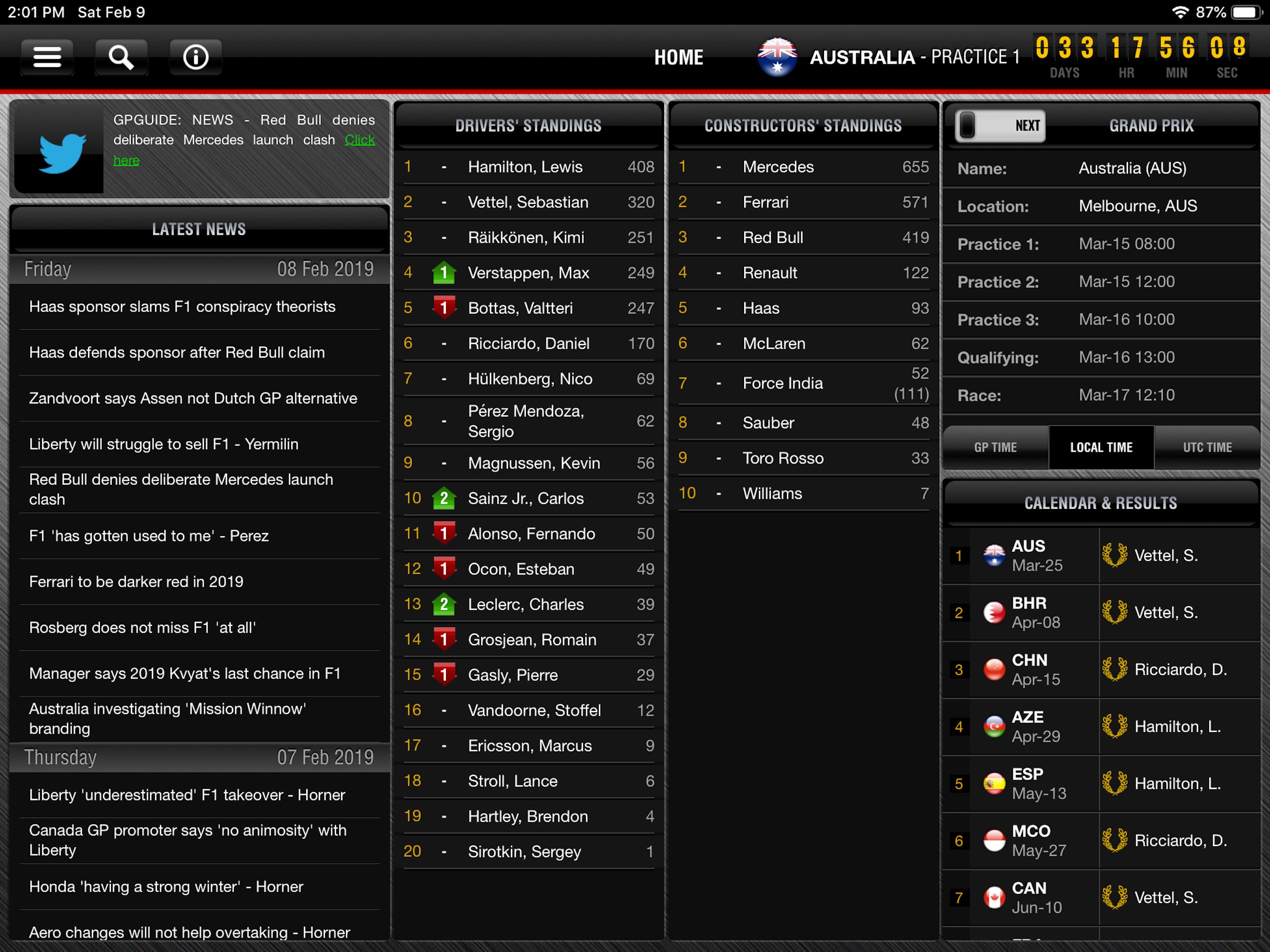 F1 GPGuide - THE source for F1™ data & stats